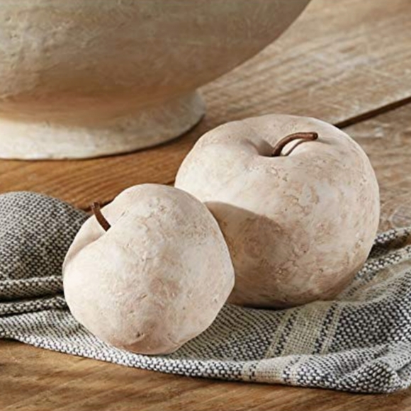 Mud Pie | Accents | Mud Pie Large Paper Mache Apple In Natural White ...